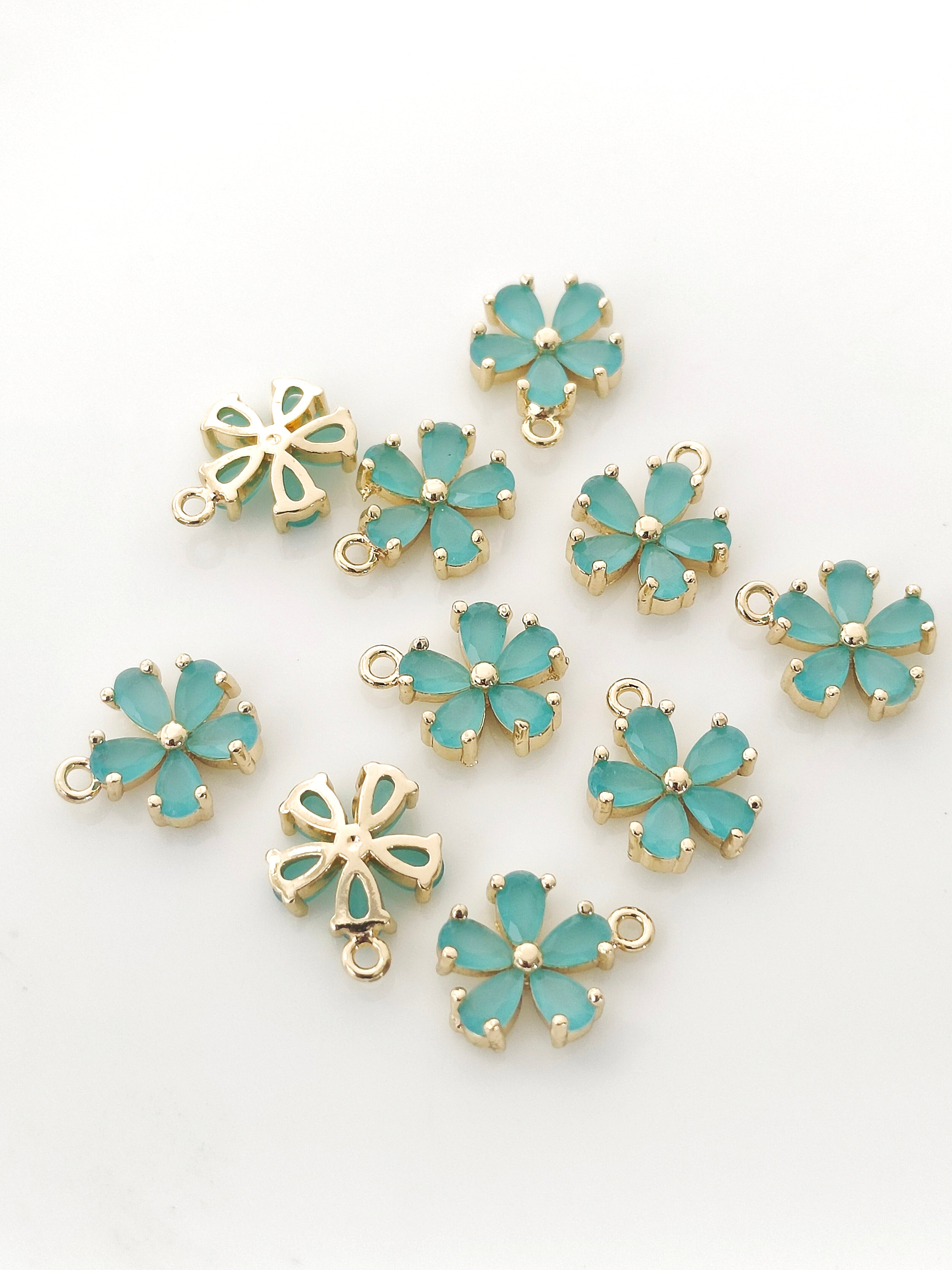 CZ Flower Charm - 1 Piece – Feozer Arts and Crafts